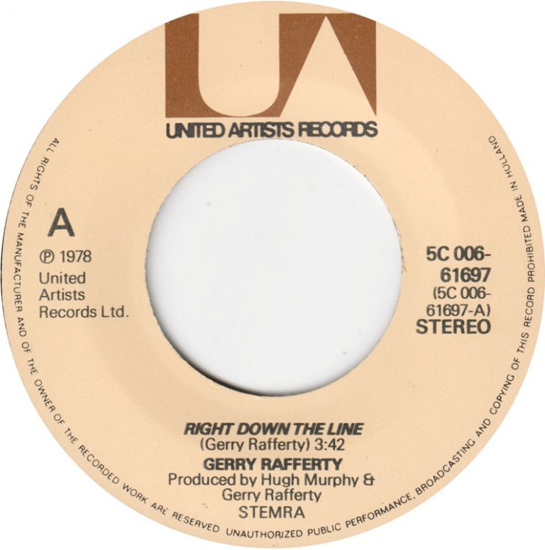 Gerry Rafferty - Right Down the Line (7"si NL 1978) - Het Plaathuis