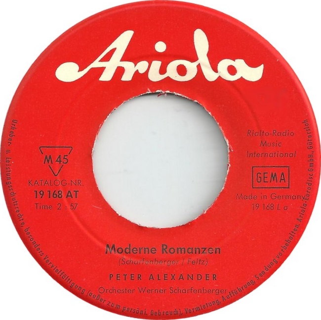 Peter Alexander - Moderne Romanzen (7"si NL 1966) - Het Plaathuis