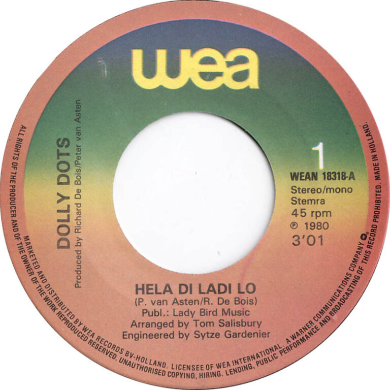 Dolly Dots ‎– Hela-Di-Ladi-Lo (7"si NL 1980) vg+ - Het Plaathuis