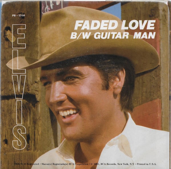 Elvis Presley ‎– Guitar Man / Faded Love (7"si US 1981) Felton Jarvis ...