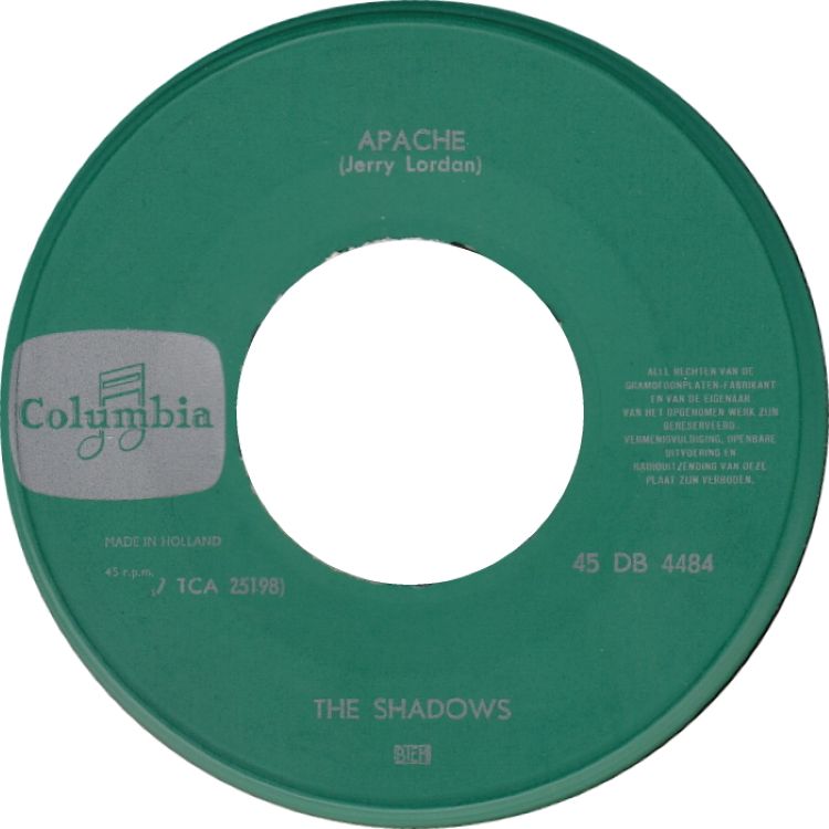 The Shadows - Apache (7"si NL 1960) vg++/vg+ - Het Plaathuis